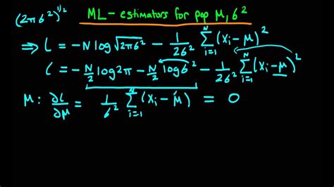 maximum likelihood estimators of population mean and variance part 2 youtube