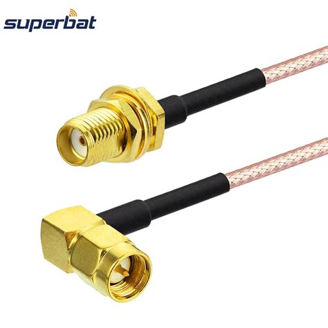 Superbat Sma Female Bulkhead To Male Right Angle Connector Rf Pigtail