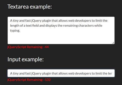 character and word counter for textarea jtextareacounter free jquery plugins