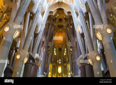 Interior Of The Passion Facade Sagrada Familia Hi Res Stock Photography