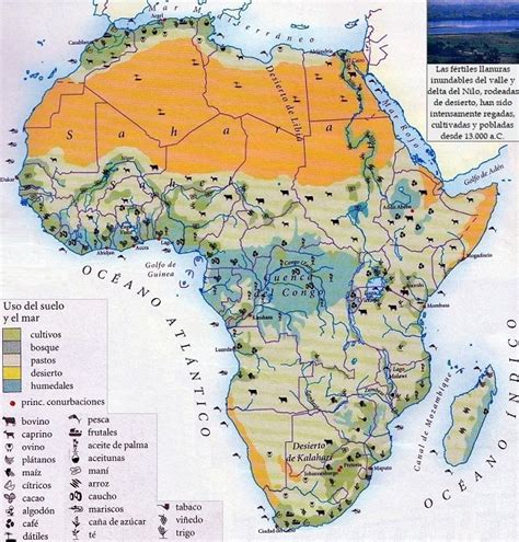 Mapa de África Uso del suelo y del mar Social Hizo