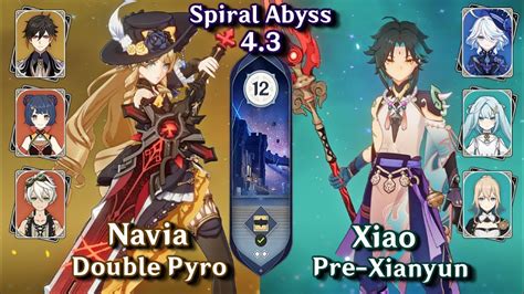 C0 Navia Double Pyro C1 Xiao Furina Team Spiral Abyss 4 3 Floor