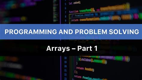 C Programming Arrays Part 1 YouTube