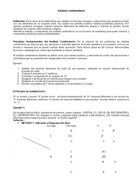 análisis combinatorio pdf permutación conjunto matemáticas