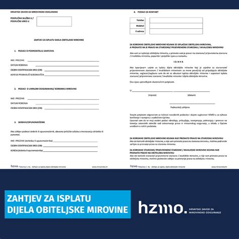 HZMO Objavio Tiskanicu Zahtjeva Za Isplatu Dijela Obiteljske Mirovine