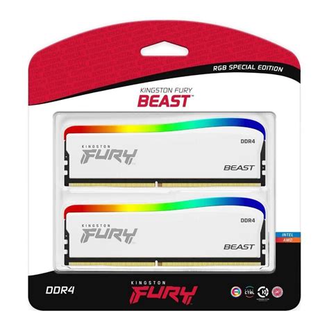 แรมพซ Kingston Ram 16GB Kit FURY Beast RGB Special Edition White