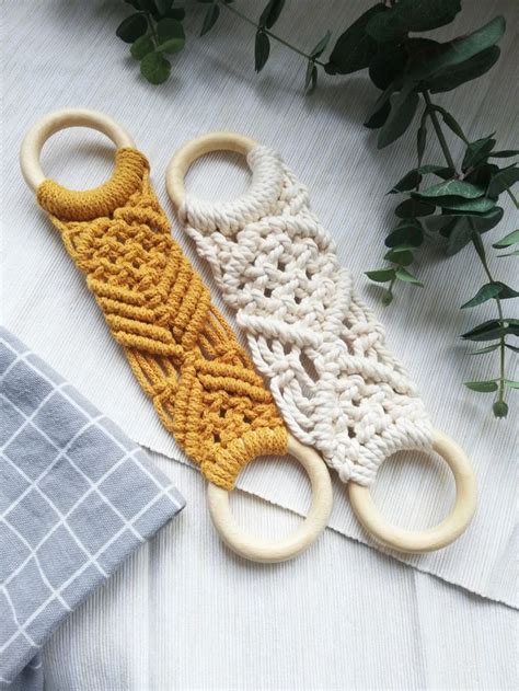 Porte serviettes à vaisselle porte torchons avec anneau en bois
