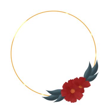 Moldura De Flor De Círculo Vermelho PNG Círculo Flor Flor
