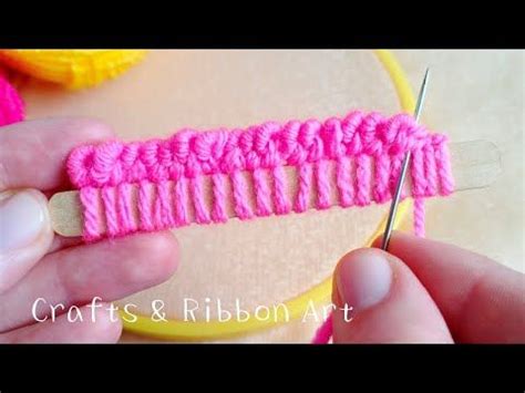 Amazing Woolen Flower Making Ideas With Ice Cream Stick Hand