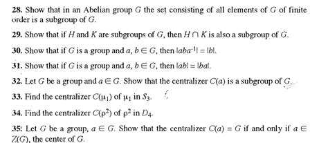 solved show that in an abelian group g the set consisting of