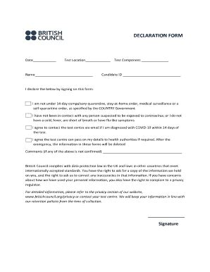 Fillable Online Declaration Form ICAEW Fax Email Print PdfFiller