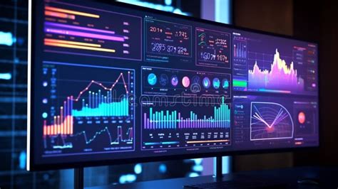 Analytical Perspective Monitor Screen Displaying Digital Analytics