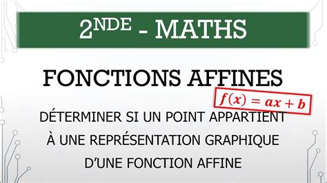 Seconde Maths M 2 1 Déterminer si un point appartient à une