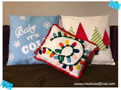 COJINES DECORATIVOS NAVIDEÑOS 3 Ideas súper fáciles y originales