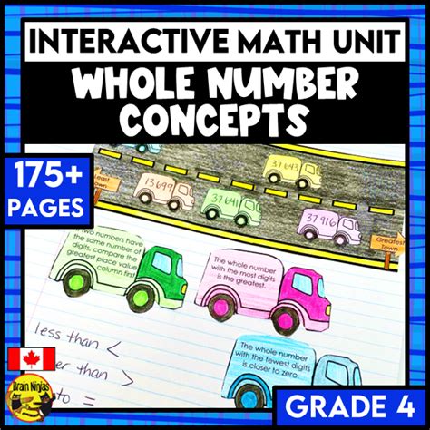 Number Concepts Interactive Math Unit Paper Grade Brainninjas
