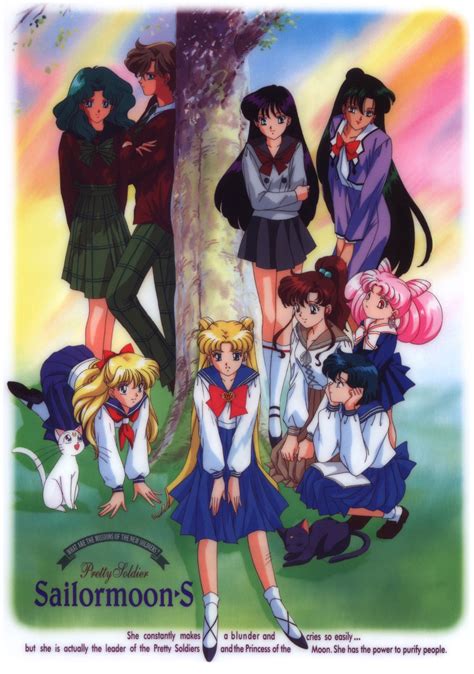 Safebooru 1990s Style 6girls Absurdres Against Tree Aino Minako All Fours Aqua Hair Arms