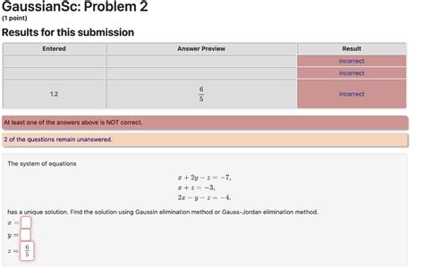 solved gaussiansc problem 2 1 point results for this