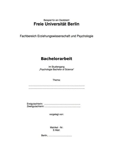 So Erstellst Du Das Perfekte Deckblatt Deiner Bachelorarbeit 5 Vorlagen