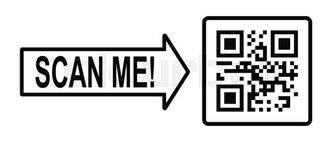Scan Me Concept Qr Code Icon In Square Frame With Pointing Arrow