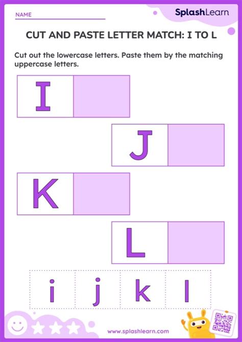 Cut And Paste Letter Match I To L Worksheet ELA Worksheets SplashLearn