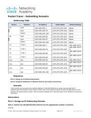 11 7 5 Packet Tracer Subnetting Scenario Docx Packet Tracer
