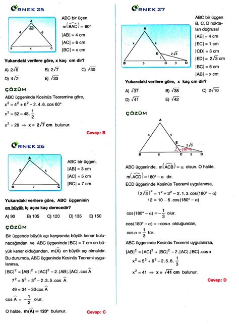 DİK ÜÇGEN KONU ANLATIMI Matematik Kitap Çözümleri Matematik Kalesi
