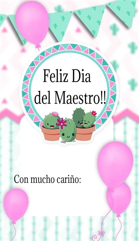 Pin de Claudia Mrqz en frasesitas Tarjeta de feliz día del maestro