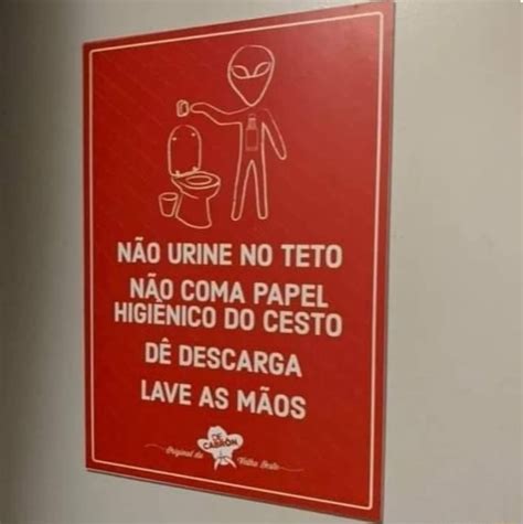 N O Urine No Teto N O Coma Papel Higi Nico Do Cesto D Descarga Lave As