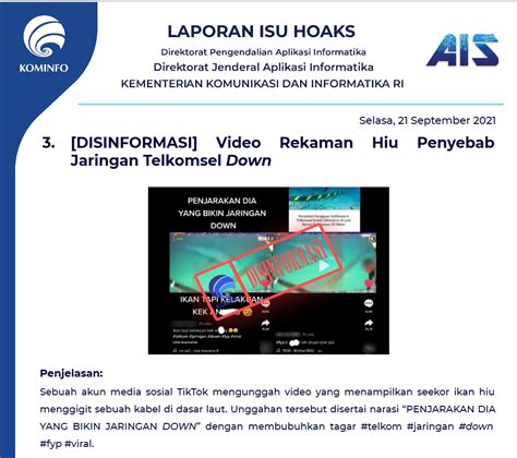 Isu Hoaks Disinformasi 21 September 2021 PPID Diskominfo Jateng