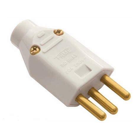 Plugue de Sobrepor 2P T Junção Macho Bipolar 20A 250V Cinza Fame