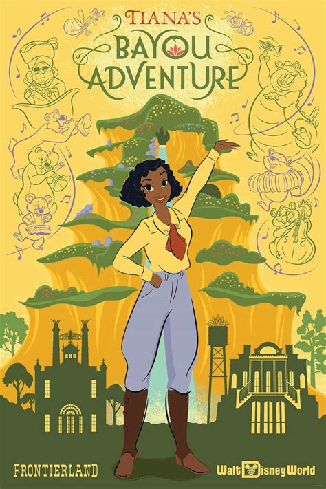 Walt Disney World Tianas Bayou Adventure Attraction Poster Micechat