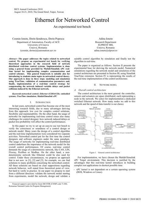 pdf ethernet for networked control an experimental test bench