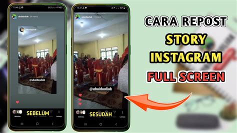 Cara Repost Story Instagram Full Screen YouTube