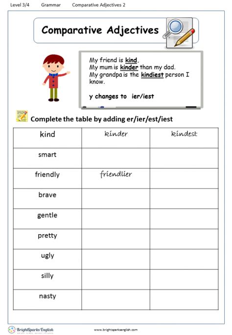 Comparative Adjectives Worksheet English Treasure Trove