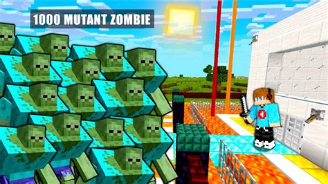 1000 ZMUTOWANYCH ZOMBIE Vs TAJNA BAZA W Minecraft YouTube