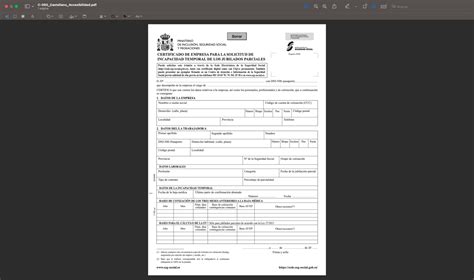 Certificado De Empresa Para La Solicitud De La Incapacidad Temporal