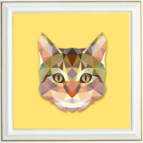 Broderie diamant Chat mosaïque jaune 40 x 40 cm Lartera