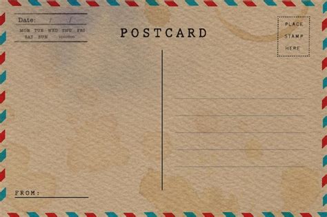 Premium Photo Backside Of Old Postcard With Dirty Stain