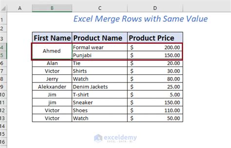 Excel Merge Rows With Same Value 4 Ways ExcelDemy