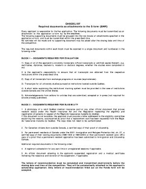 Fillable Online CHECKLIST Required Documents As Attachments To The