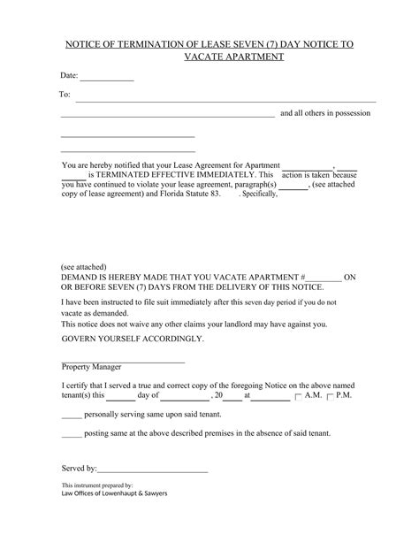 Free Printable Notice To Vacate Letter Templates PDF 30 60 Day Notice