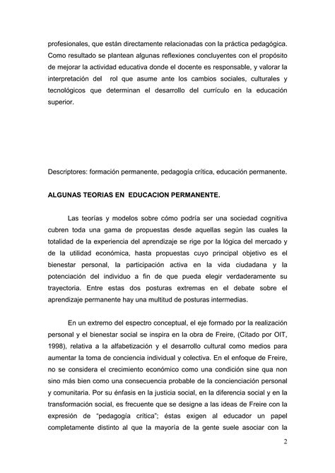 APORTES TEORICOS DE LA EDUCACIÓN PERMANENTE Y SUS IMPLICACIONES EN LA