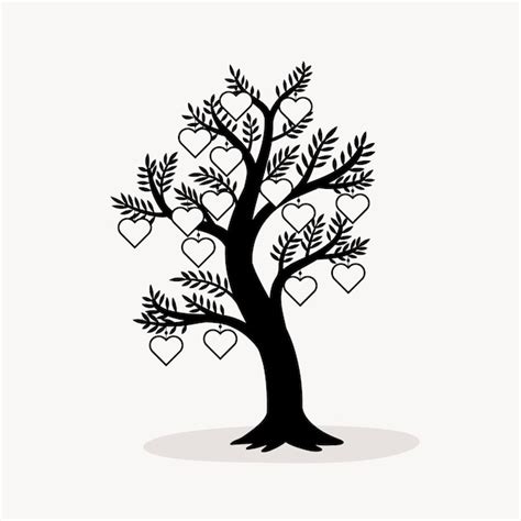 Silueta de árbol genealógico dibujado a mano Vector Premium