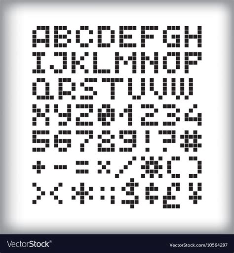 Pixel Font Royalty Free Vector Image Vectorstock