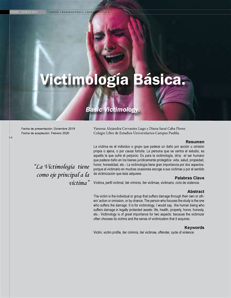 Articulo 10 Conocer sobre que es la victimología conceptos