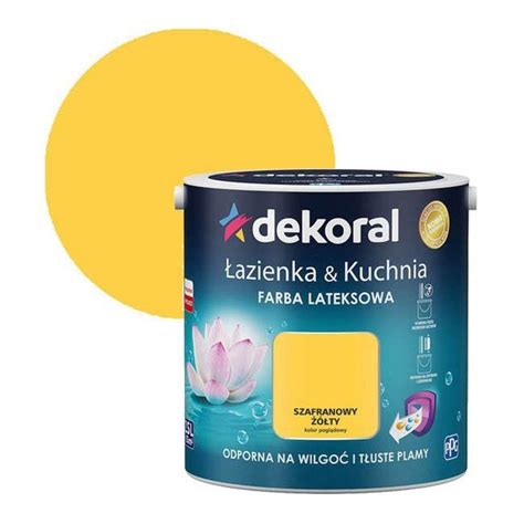 Farba lateksowa Dekoral Łazienka i Kuchnia żółty szafranowy 2 5 l