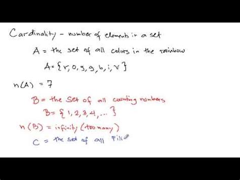 3 Cardinality Empty Finite And Infinite Sets YouTube