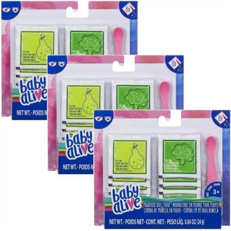 Baby Alive Powdered Doll Food 3 Pack Pretend Feeding Spoon Hasbro 1
