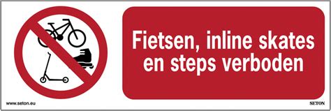 Horizontale Verbodsborden En Stickers Fietsen Inline Skates En