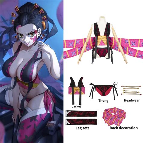 2022 Demon Slayer Daki Cosplay Costume For Women Kimetsu No Yaiba Upper